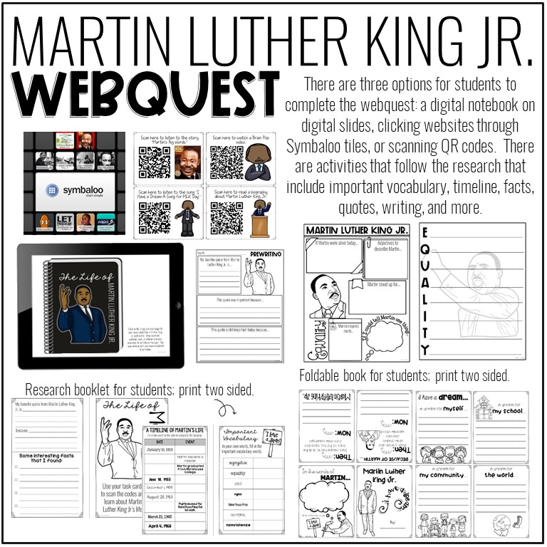 Martin Luther King Jr Activities MLK Writing and Research - Two Little ...
