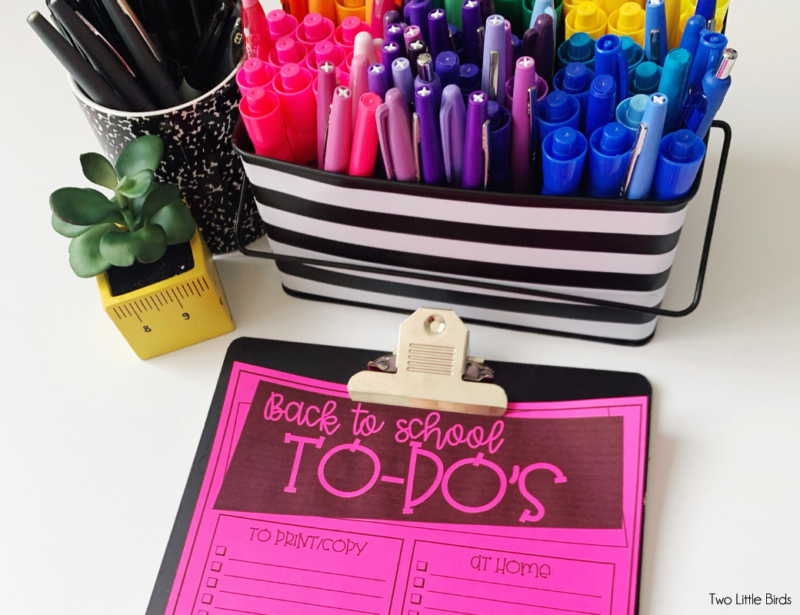 Free Back-to-School To-Do Lists - Two Little Birds Teaching