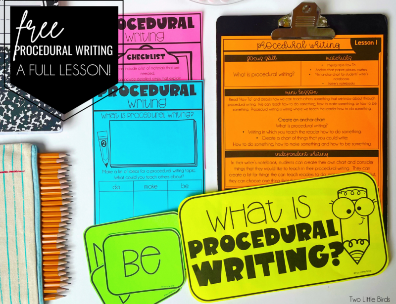 Free Procedural Writing Lesson - Two Little Birds Teaching