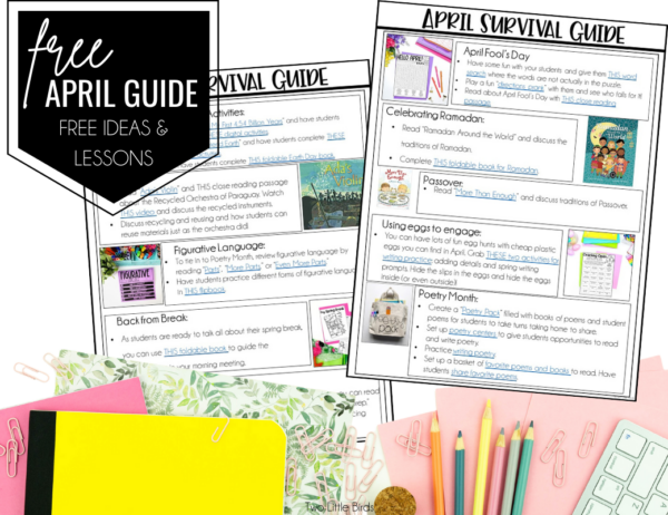 April Activities & Ideas for Upper Elementary - Two Little Birds Teaching