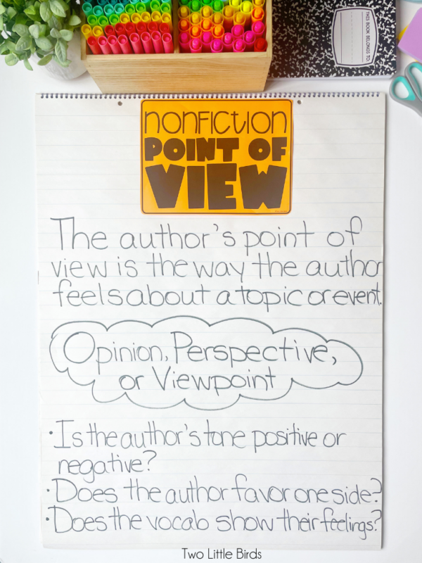 3 Anchor Charts for Teaching Nonfiction Point of View - Two Little ...
